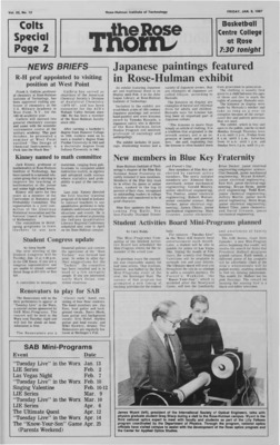 "Volume 22 - Issue 12 - Friday, January 9, 1987" by Rose Thorn Staff