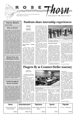 "Volume 41 - Issue 15 - Friday, January 27, 2006" by Rose Thorn Staff